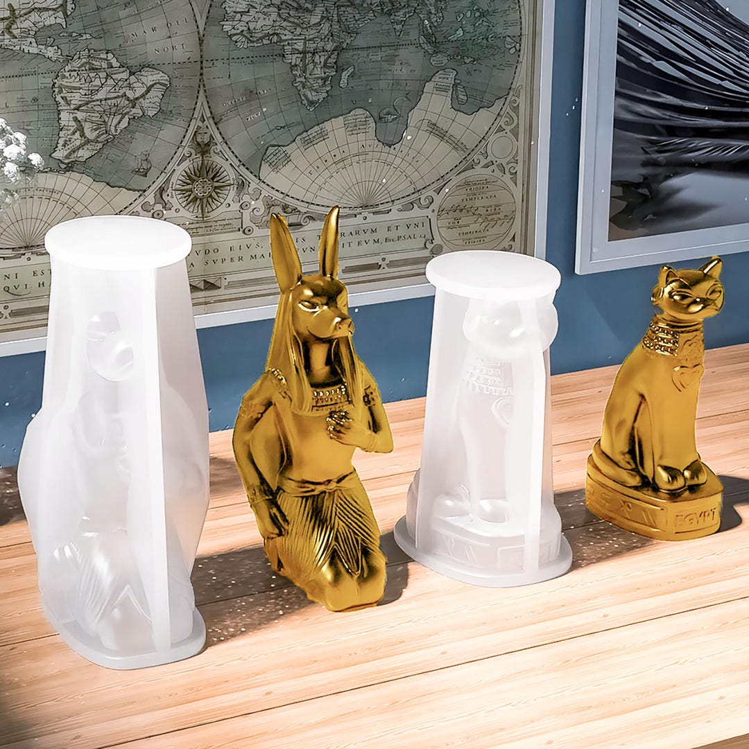 Anubis Plaster Statue Silicone Mold: DIY Egypt Ornaments - Etsy