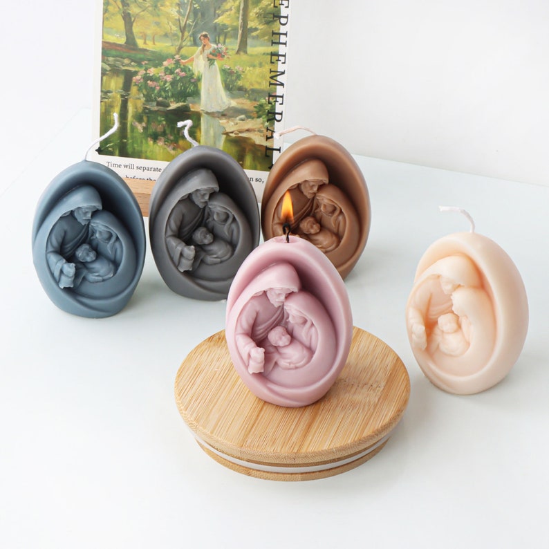 Jesus Virgin Mary Figurine Holy Family Candle Moldcatholic - Etsy