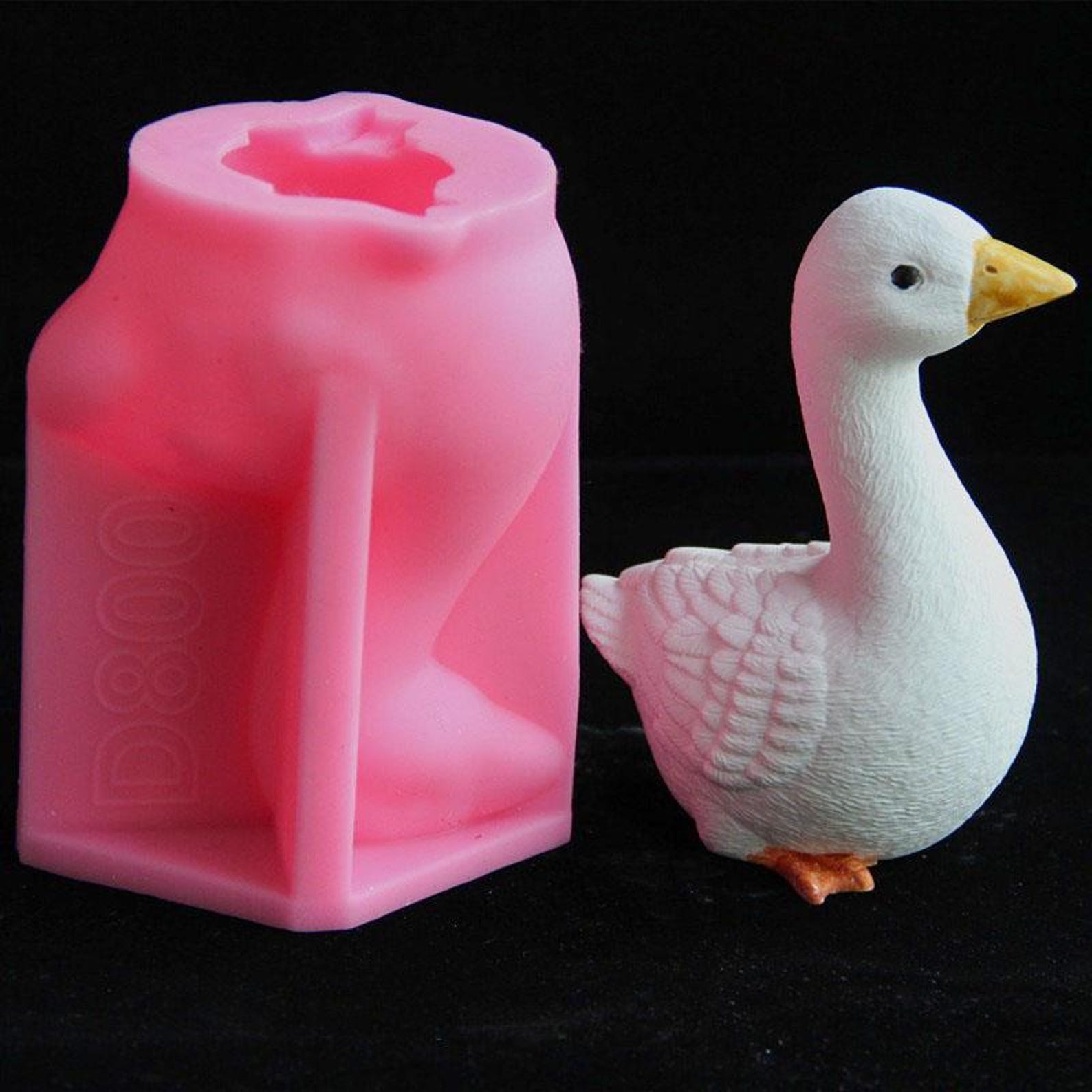 3D Large White Goose Aroma Plaster Ornament Silicone Mold DIY Duck ...