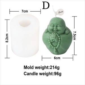 Laughing Buddha Statue Plaster Aroma Candle Silicone Mold DIY Maitreya ...