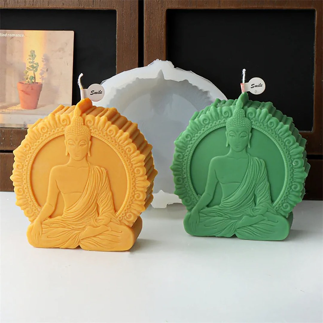 2D Sakyamuni Buddha Statue Portrait Candle Silicone Mold Amitabha ...