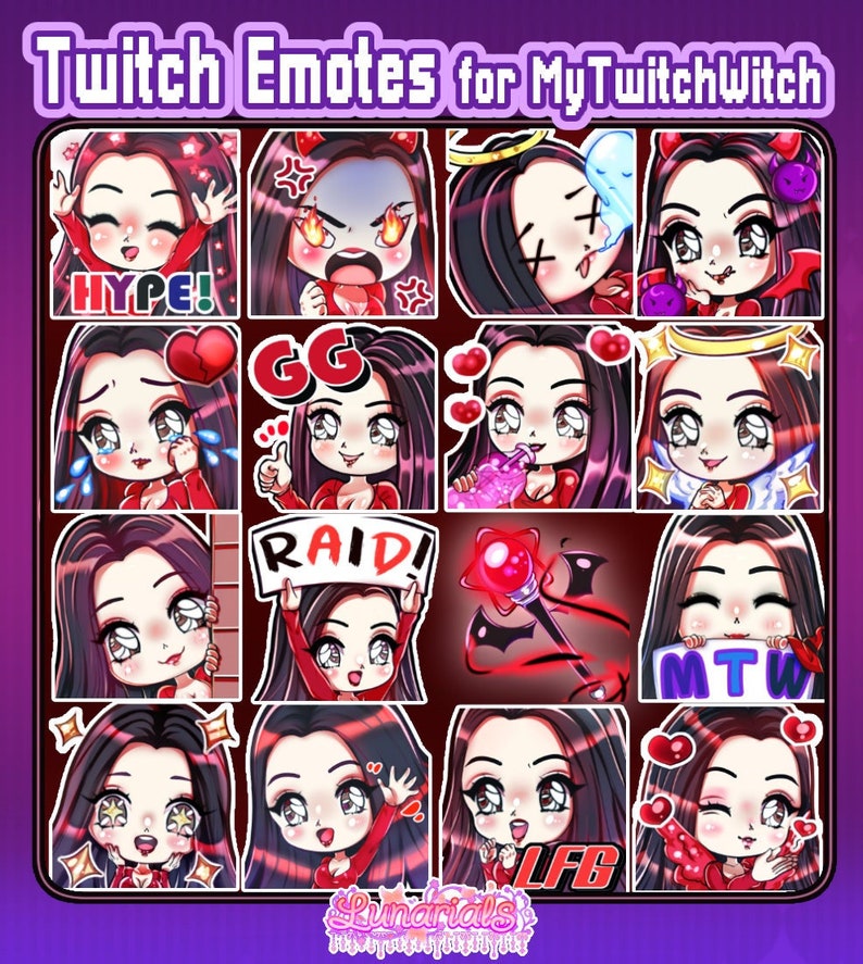 Custom Twitch Emote Commissions Sticker Packs for Twitch - Etsy