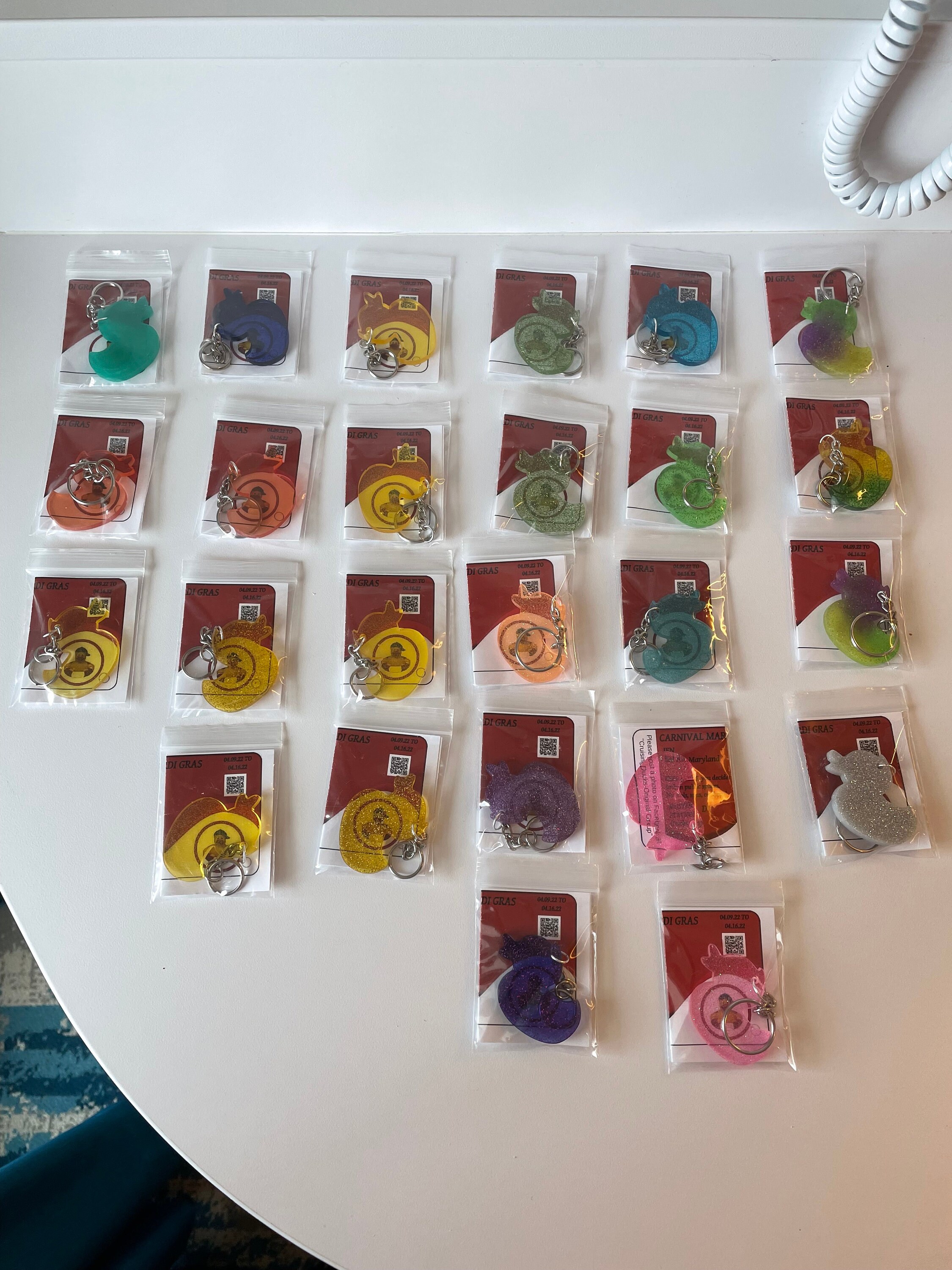 Cruising Ducks, DOZEN Random Color, Cruising Ducks Keychains, Resin ...