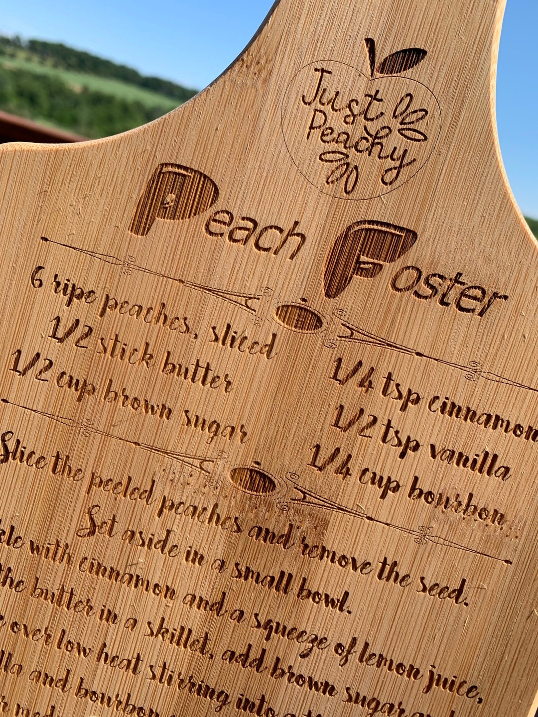 Georgia Peach Foster Recipe Custom Cutting Board - Etsy Österreich