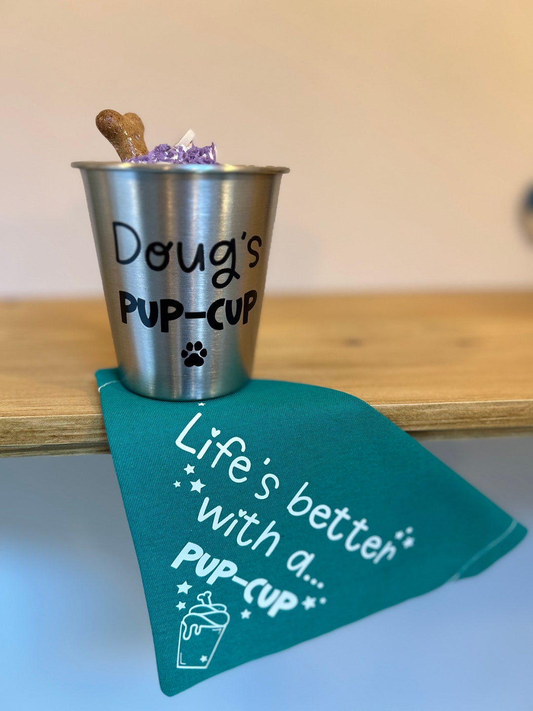 Personalised Pup-cup and Matching Bandana - Etsy