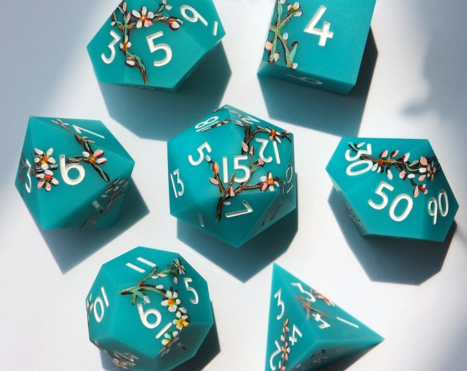 Hand Painted Van Gogh Polyhedral Dice for D&D and TTRPG - Etsy