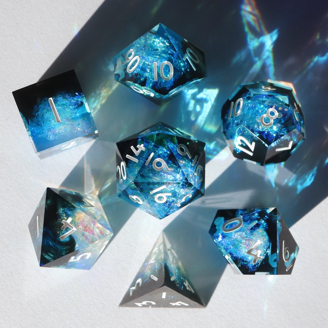 Stardust Geode Holographic Handmade Resin Sharp Edge Dice - Etsy