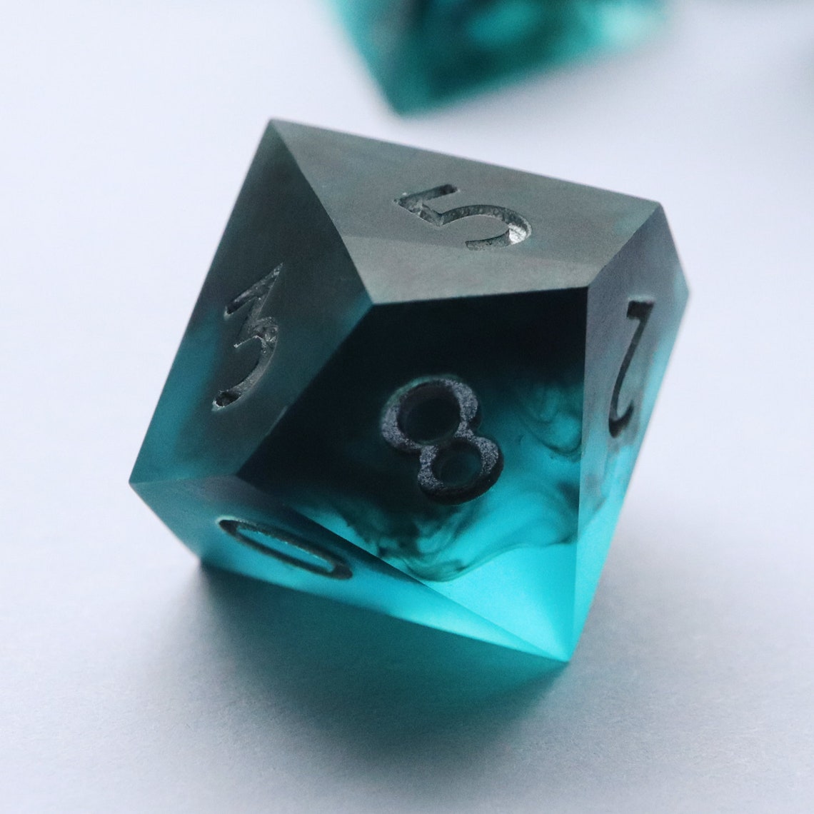 Drowned Sea Blue and Black Matte Handmade Resin Sharp Edge Dnd - Etsy