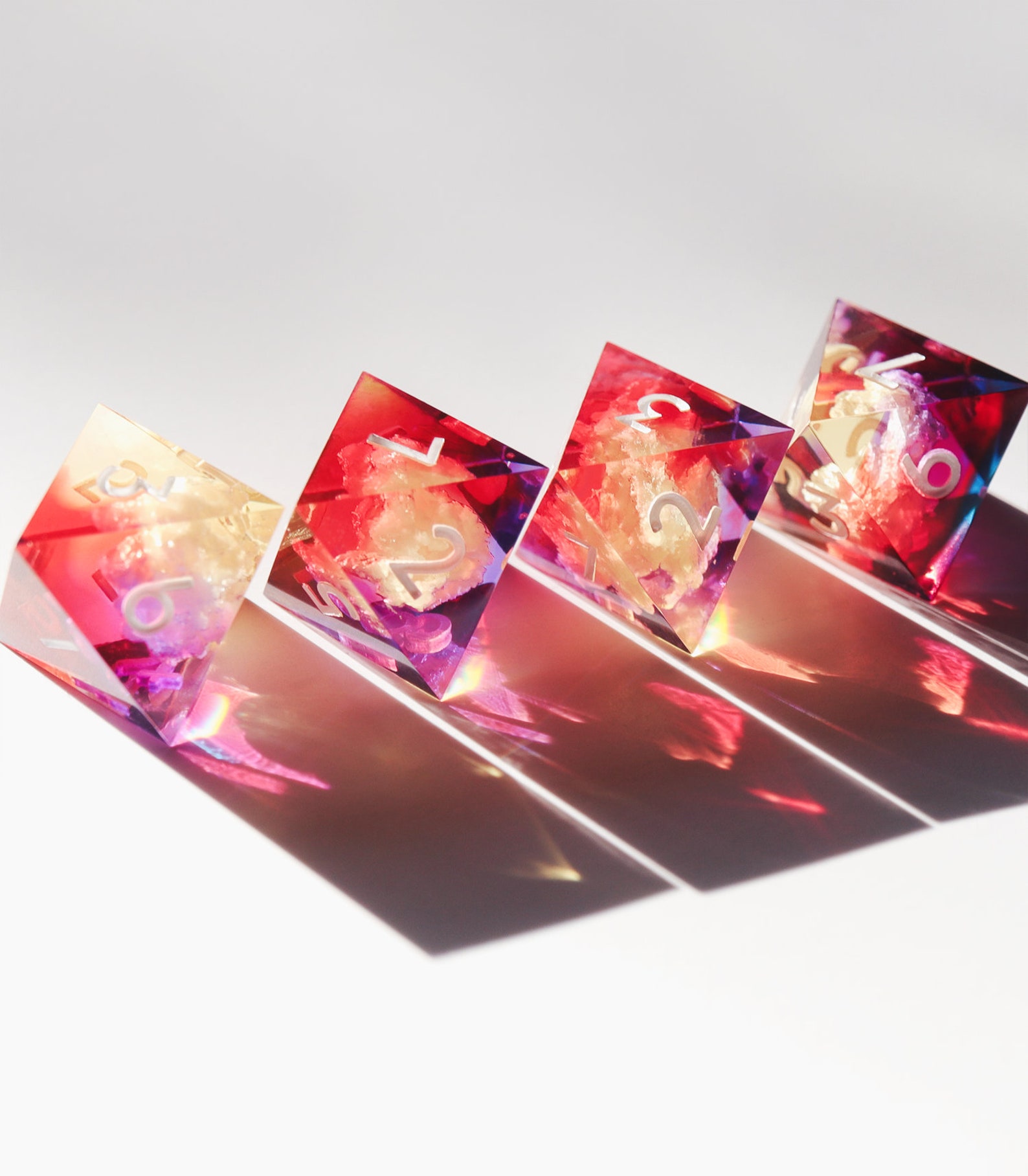 Sunrise Sonata Gradient Cloud Dice, Handmade Resin Sharp Edge Dnd Dice ...