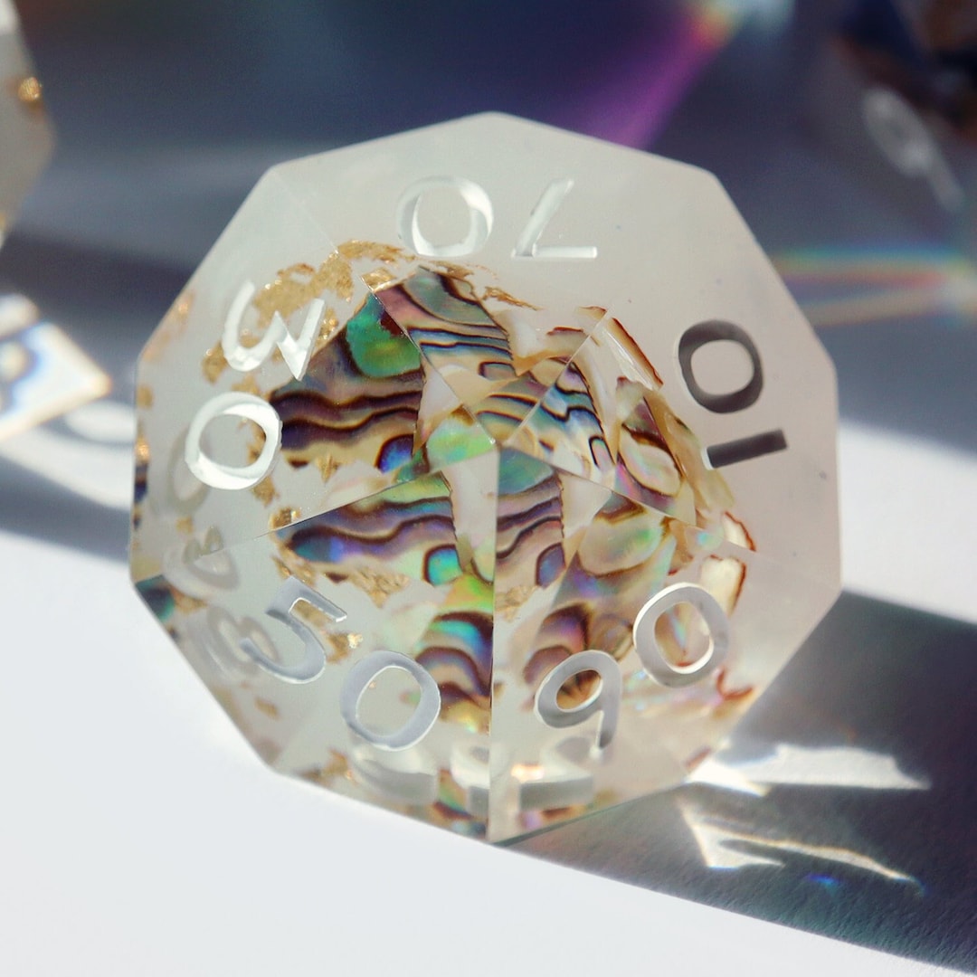 Leviathan Scales - Handmade Resin Sharp Edge Dnd Dice Set for Dnd, D&D, Dungeons and Dragons ...