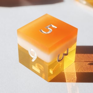 Orange Cream Soda Dice - Handmade Resin Sharp Edge Dice Set for Dnd, D ...