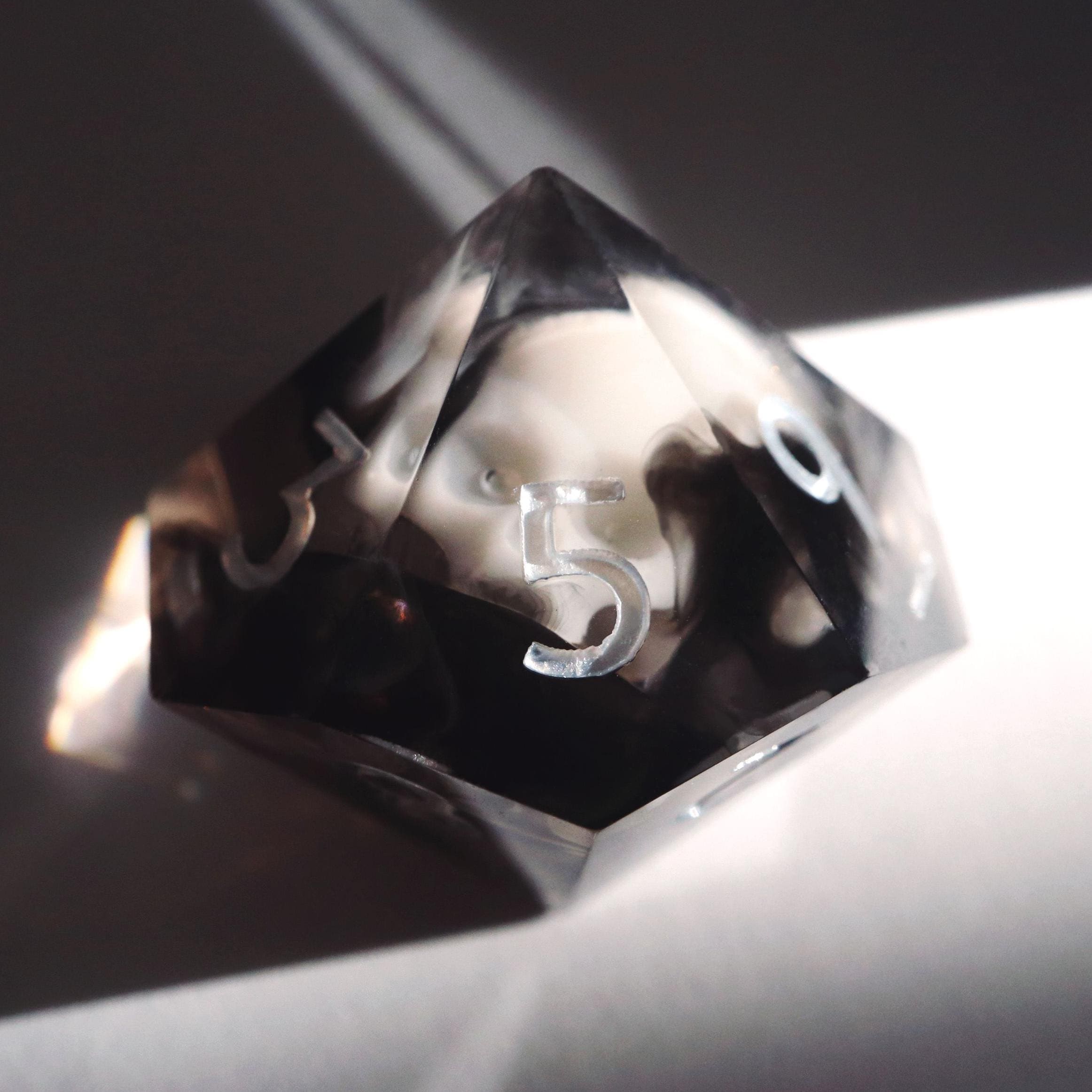 Dark Martyr - Spectre Handmade Resin Sharp Edge Dice Set for Dnd, D&D, Dungeons and Dragons, RPG ...