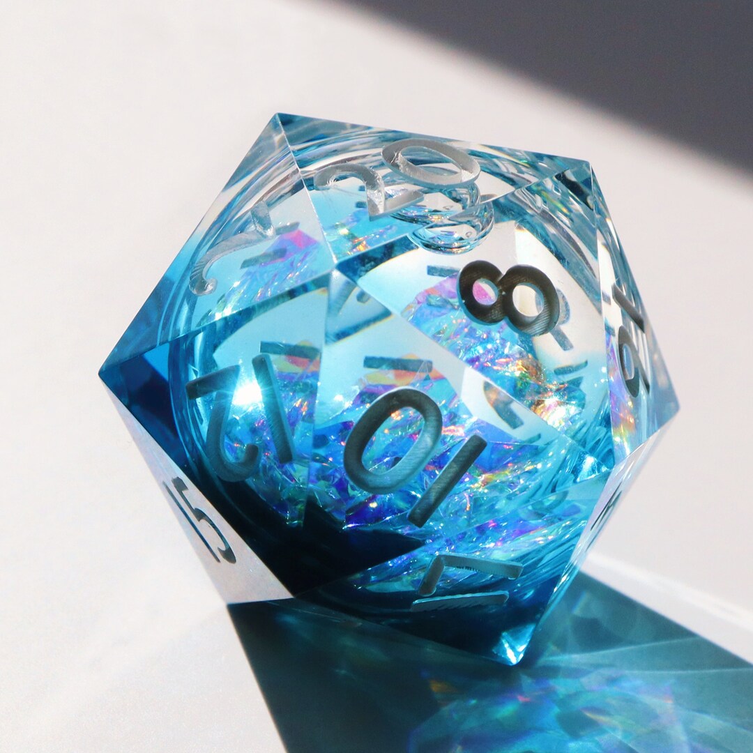 Stardust Geode Liquid Core Chonk D20 - Oversized D20, Holographic ...