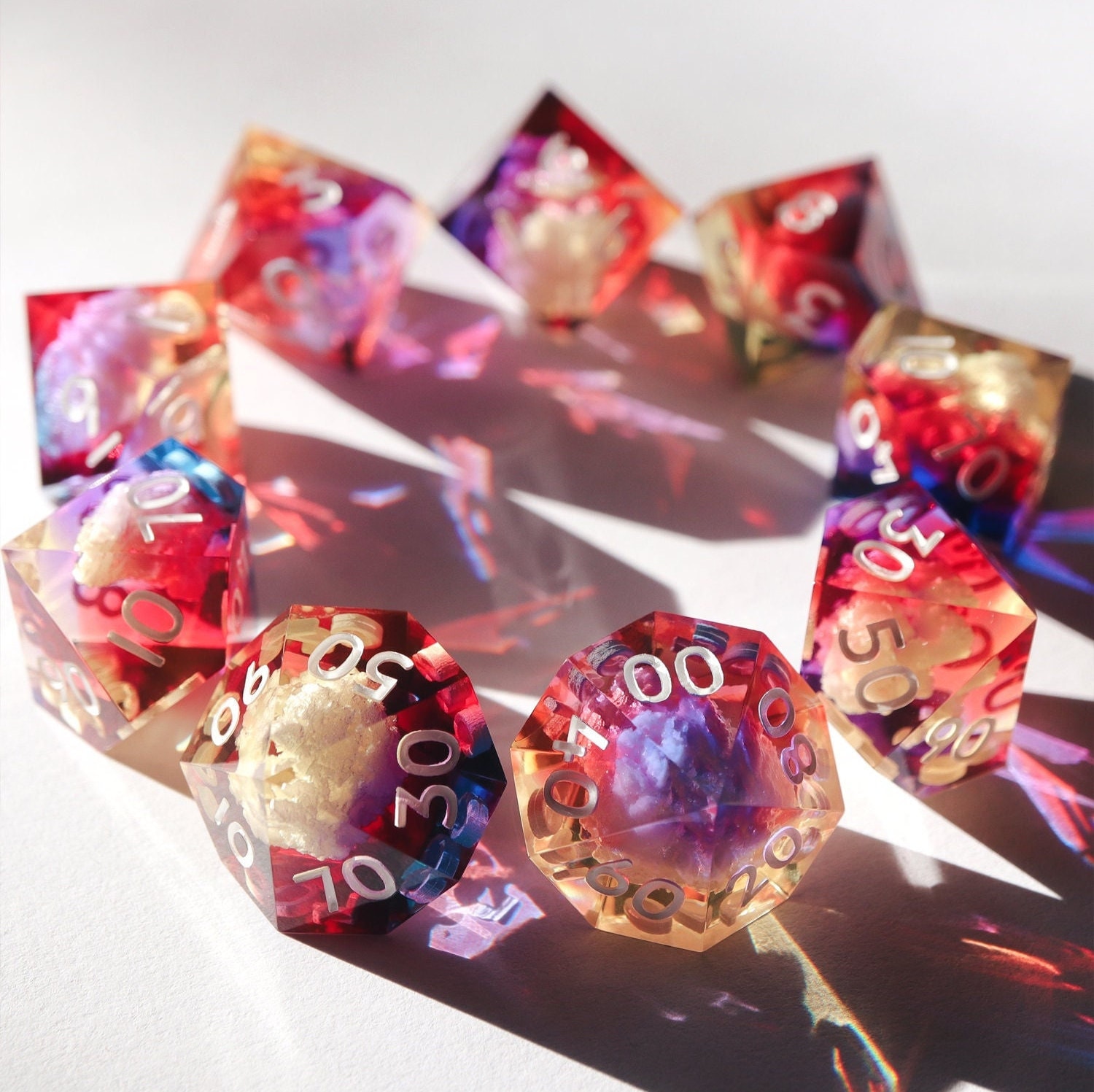 Sunrise Sonata Gradient Cloud Dice Handmade Resin Sharp - Etsy