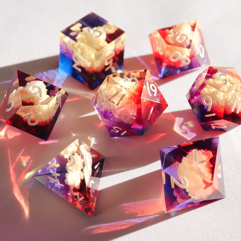 Sunrise Sonata Gradient Cloud Dice Handmade Resin Sharp - Etsy