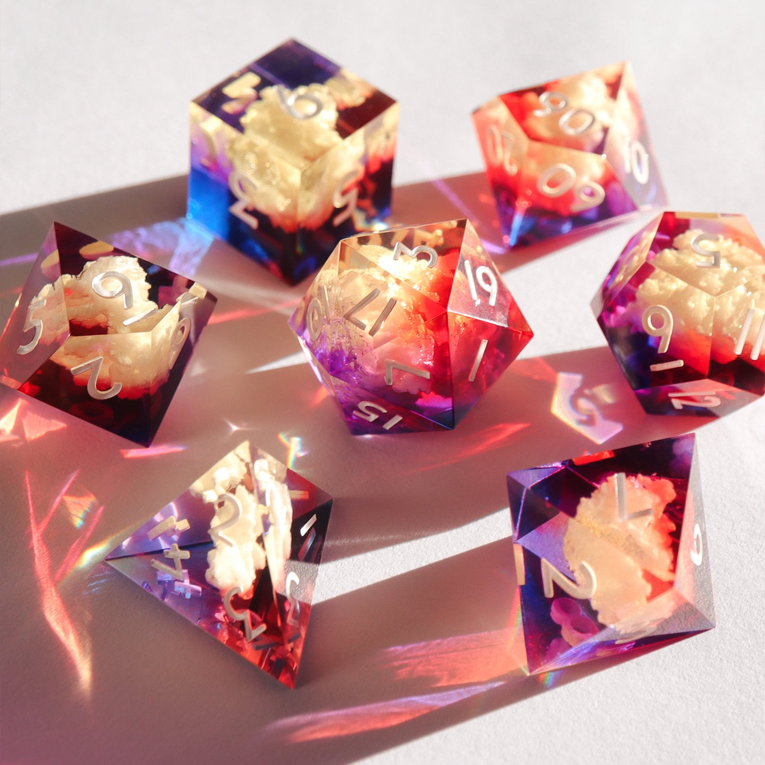 Sunrise Sonata Gradient Cloud Dice Handmade Resin Sharp - Etsy