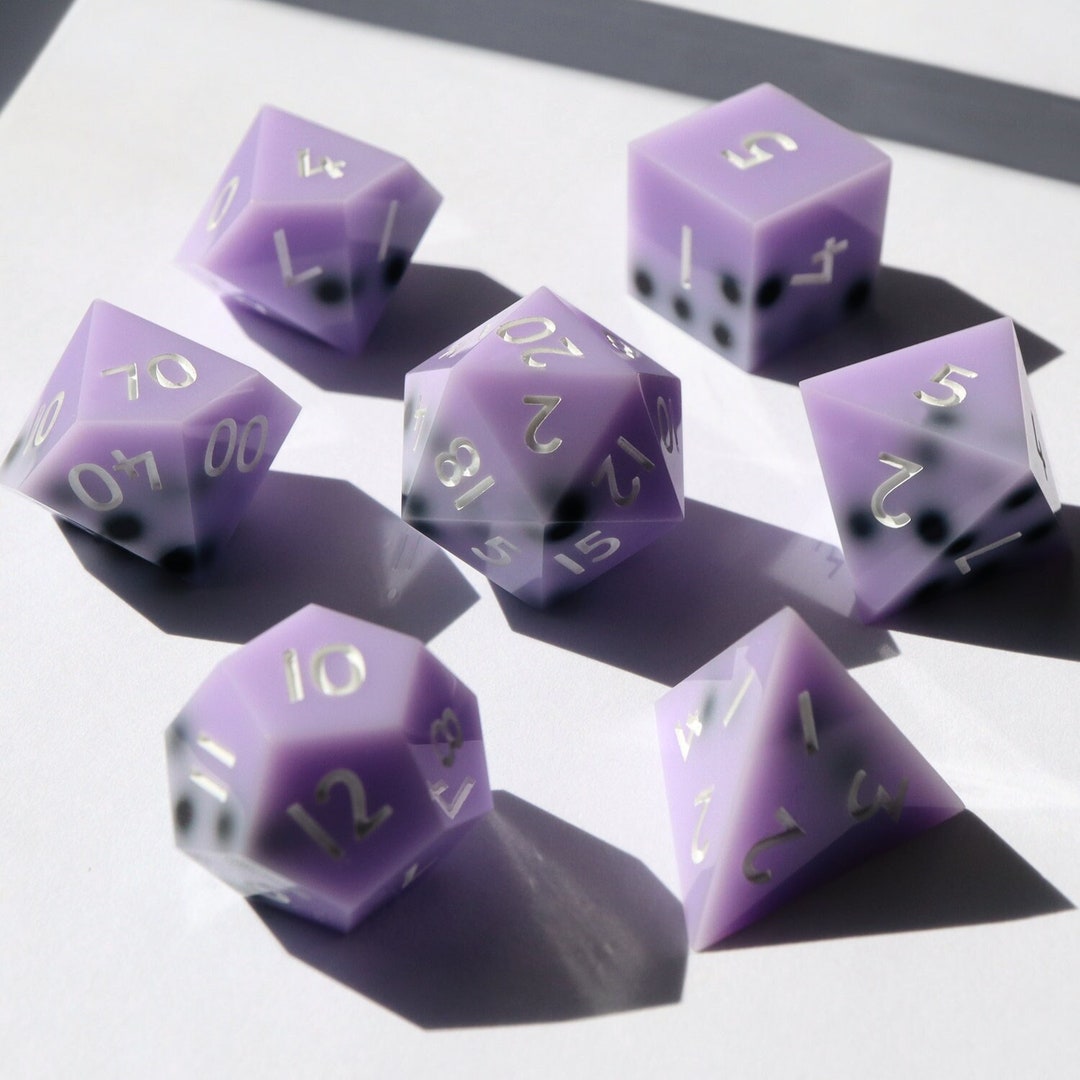 Taro Milk Tea Boba Dice - Kawaii Dice, Boba Dice, Handmade Resin Sharp ...