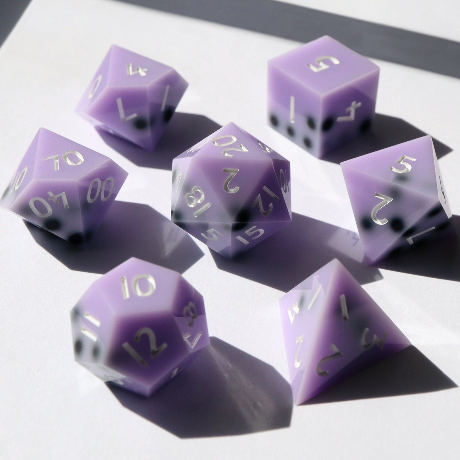 Taro Milk Tea Boba Dice - Kawaii Dice, Boba Dice, Handmade Resin Sharp ...