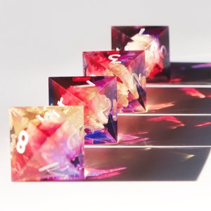 Sunrise Sonata - Gradient Cloud Dice, Handmade Resin Sharp Edge Dnd ...