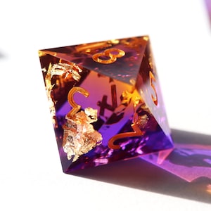 Eternal Sunset - Holographic Handmade Resin Sharp Edge Dice Set for Dnd ...