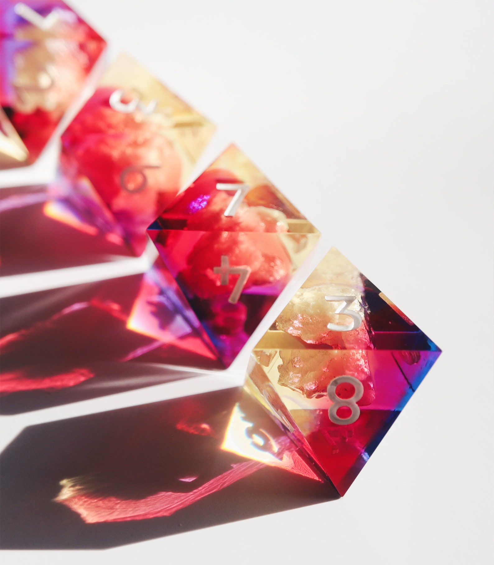Sunrise Sonata Gradient Cloud Dice, Handmade Resin Sharp Edge Dnd Dice ...