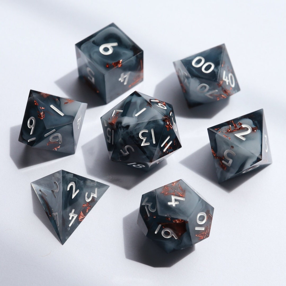 The Terror - Smoke Dice, Handmade Resin Sharp Edge Dice Set for Dnd, D ...