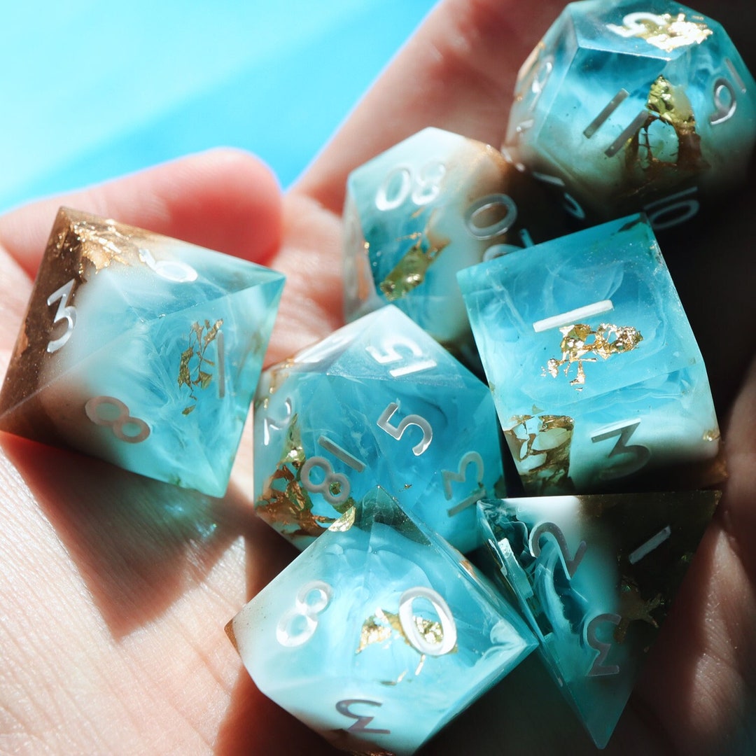 Riptide - Ocean Dice, Beach Dice Dice, Water Dice, Handmade Resin Sharp ...