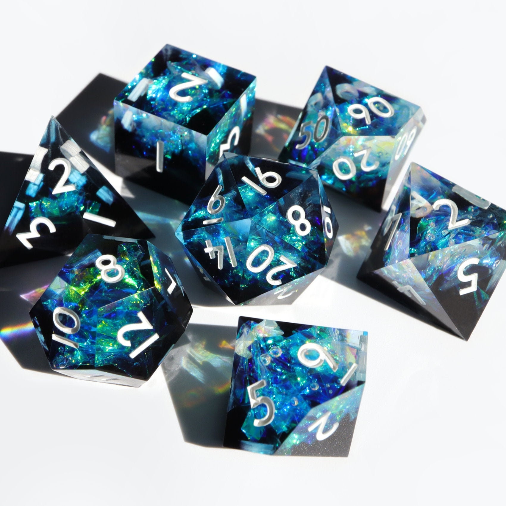 Stardust Geode Holographic Handmade Resin Sharp Edge Dice - Etsy
