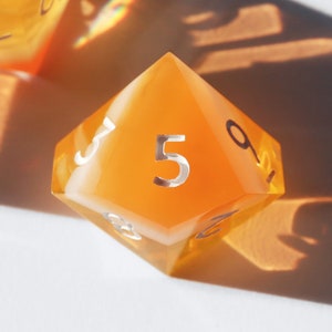 Orange Cream Soda Dice - Handmade Resin Sharp Edge Dice Set for Dnd, D ...