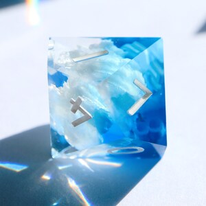 Blue Sky Hymnal - Gradient Cloud Dice, Handmade Resin Sharp Edge Dnd ...