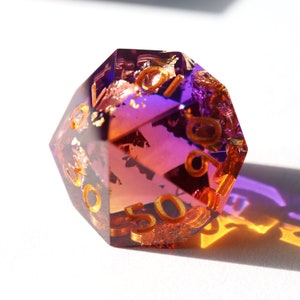 Eternal Sunset - Holographic Handmade Resin Sharp Edge Dice Set for Dnd ...