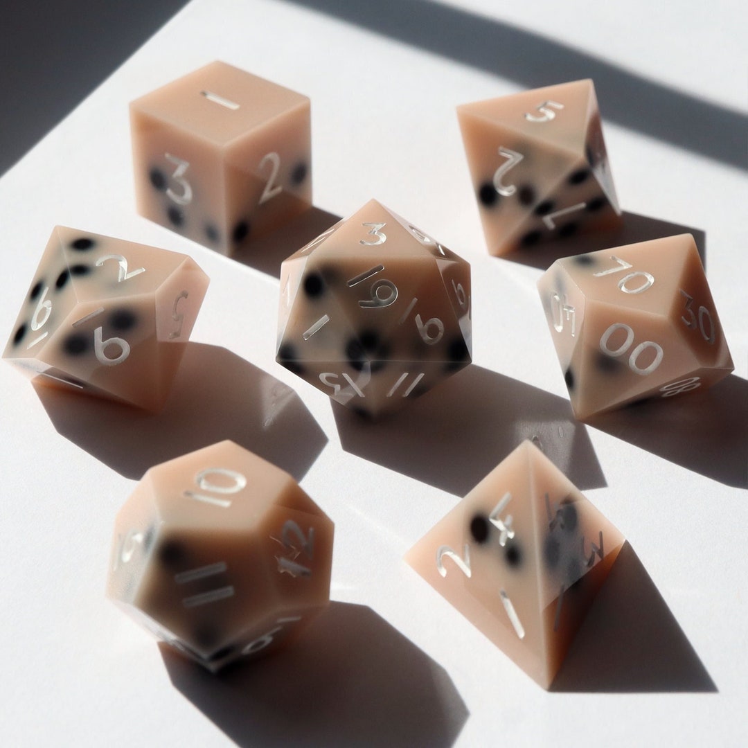 Milk Tea Boba Dice - Kawaii Dice, Boba Dice, Handmade Resin Sharp Edge ...