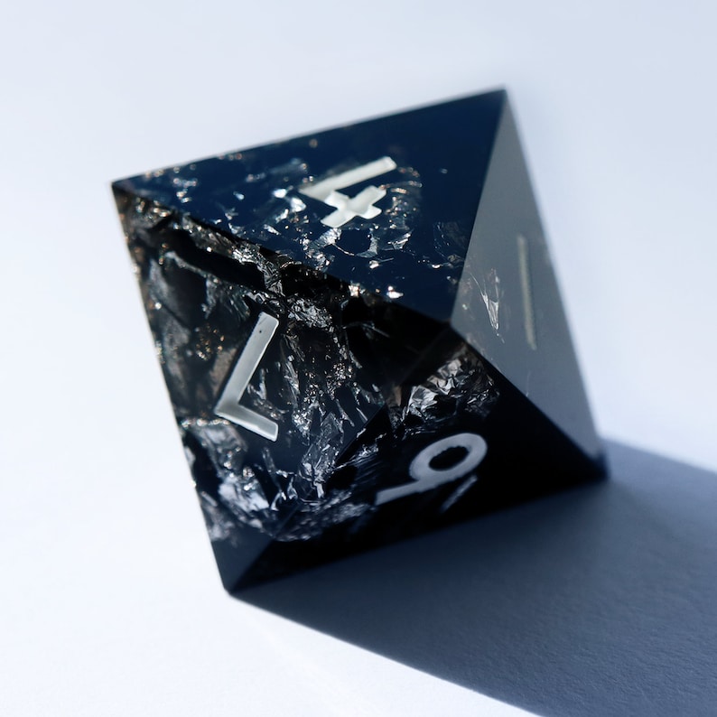Solstice Silver Foil Dice False Snowflake Obsidian Dice - Etsy