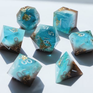 Riptide - Ocean Dice, Beach Dice Dice, Water Dice, Handmade Resin Sharp ...