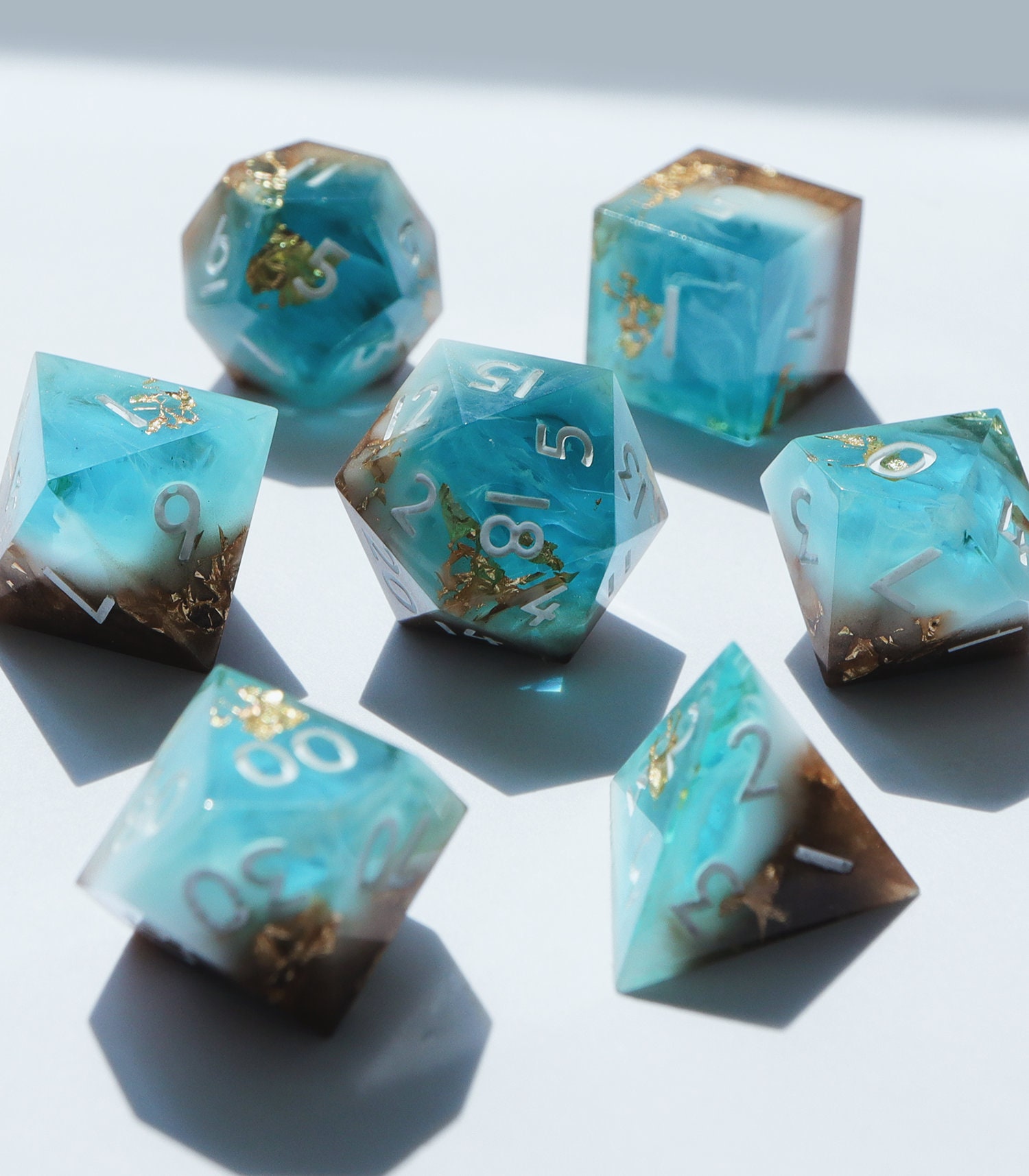 Riptide - Ocean Dice, Beach Dice Dice, Water Dice, Handmade Resin Sharp ...