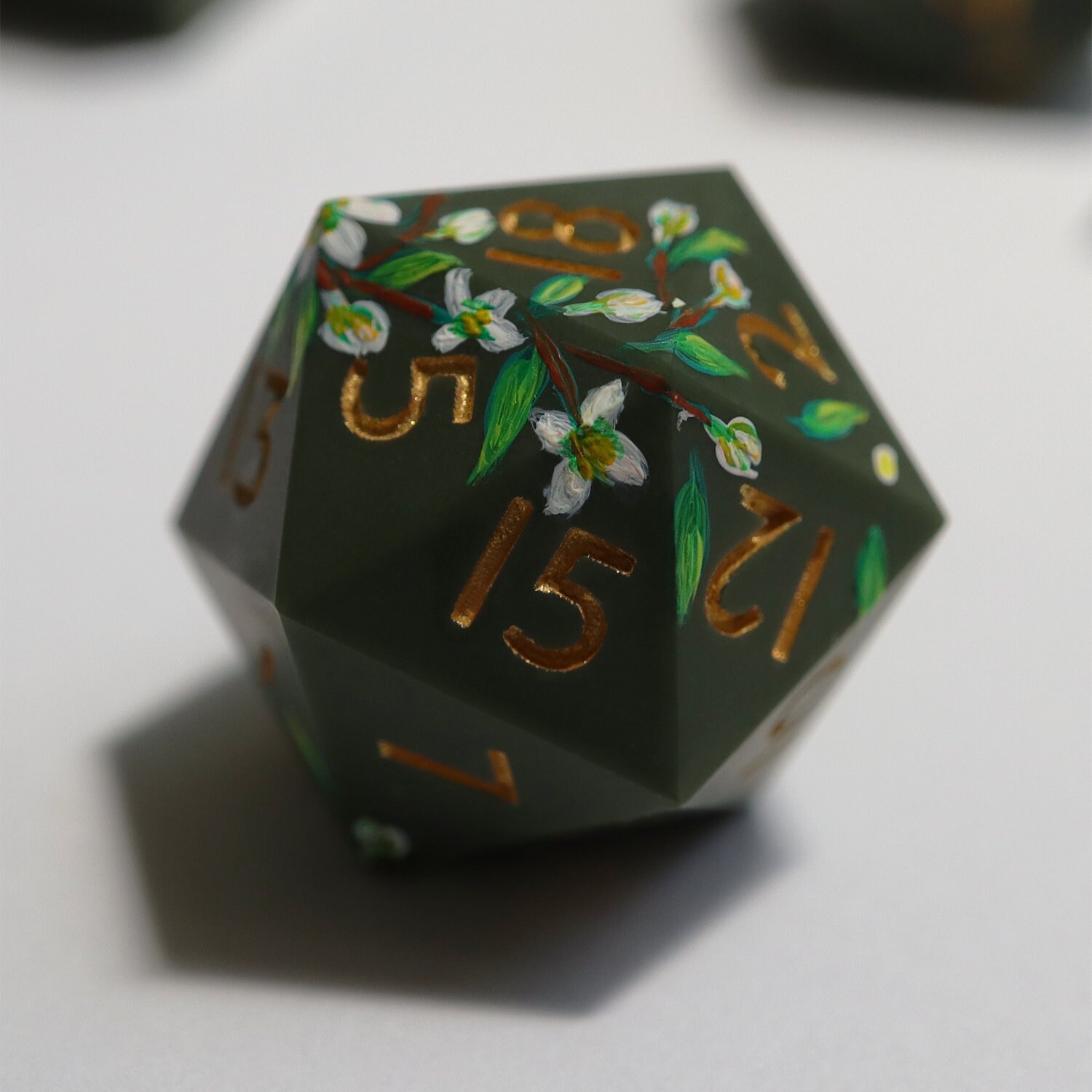 Wallflower - Hand-painted, Handmade Resin Sharp Edge Dice Set for Dnd ...