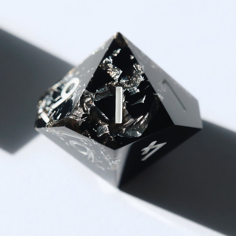 Solstice Silver Foil Dice False Snowflake Obsidian Dice - Etsy