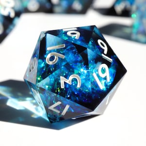 Stardust Geode - Holographic Handmade Resin Sharp Edge Dice Set for Dnd ...