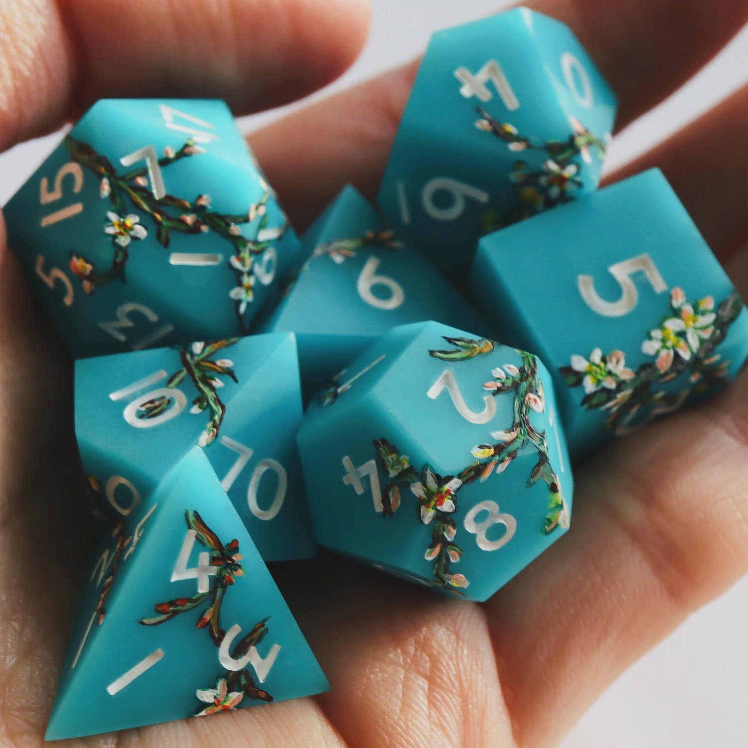 Almond Blossom Hand-painted Handmade Resin Sharp Edge Dice - Etsy
