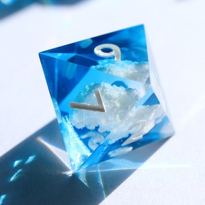 Blue Sky Hymnal - Gradient Cloud Dice, Handmade Resin Sharp Edge Dnd ...