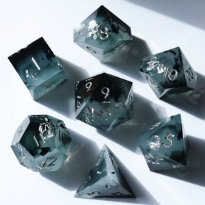 Gravensworn - Smoke Dice, Handmade Resin Sharp Edge Dice Set for Dnd, D ...