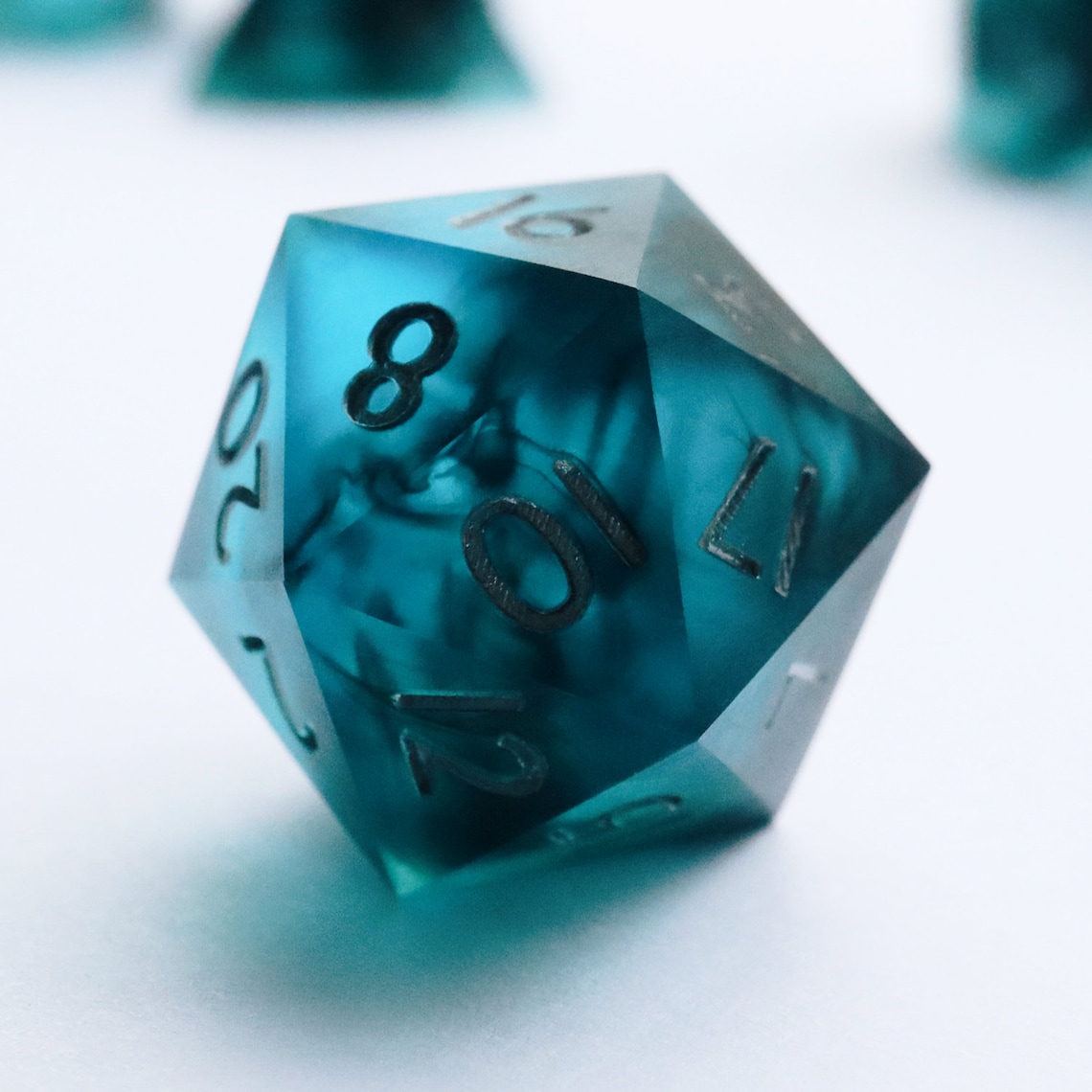 Drowned Sea Blue and Black Matte Handmade Resin Sharp Edge Dnd - Etsy