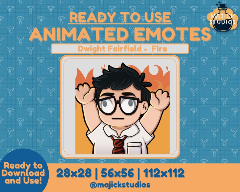 Animated Dwight Fairfield Emote | Fire - Etsy