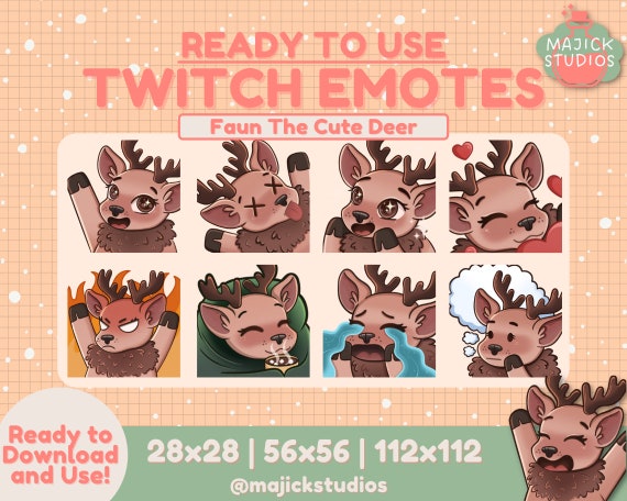 Cute Deer Emotes Twitch Emotes - Etsy
