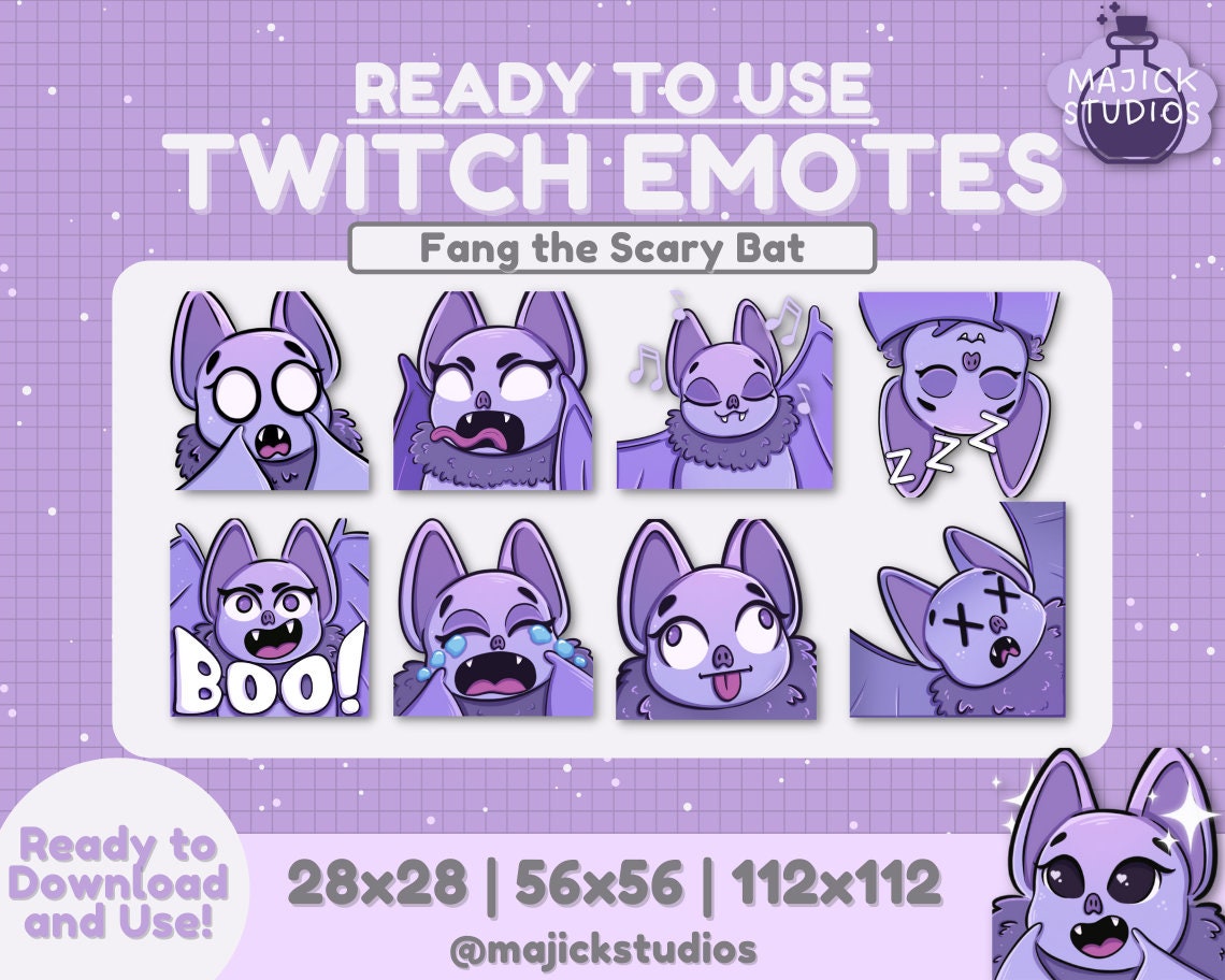 Cute Bat Emotes | Twitch Emotes - Etsy