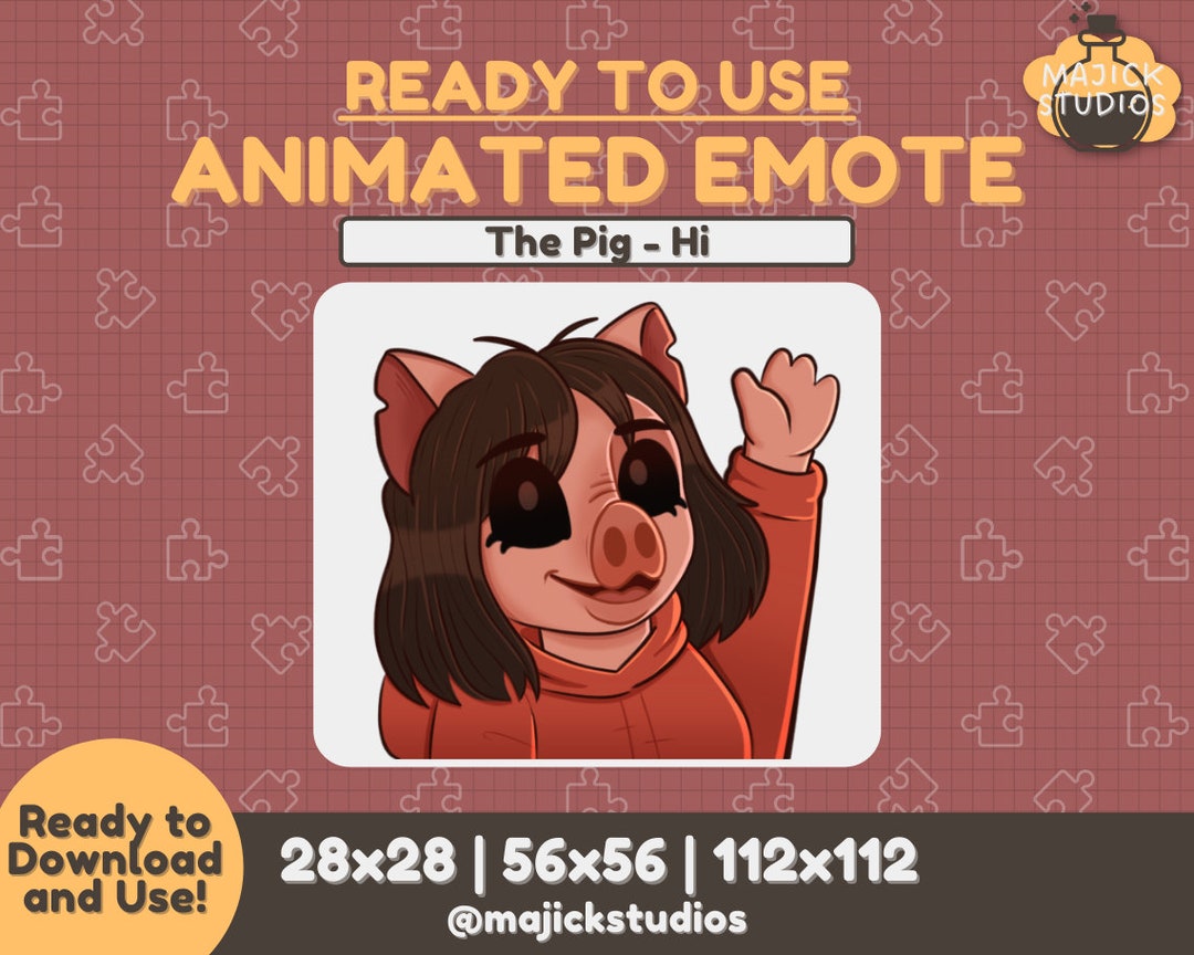Animated Pig Emotes Hi - Etsy