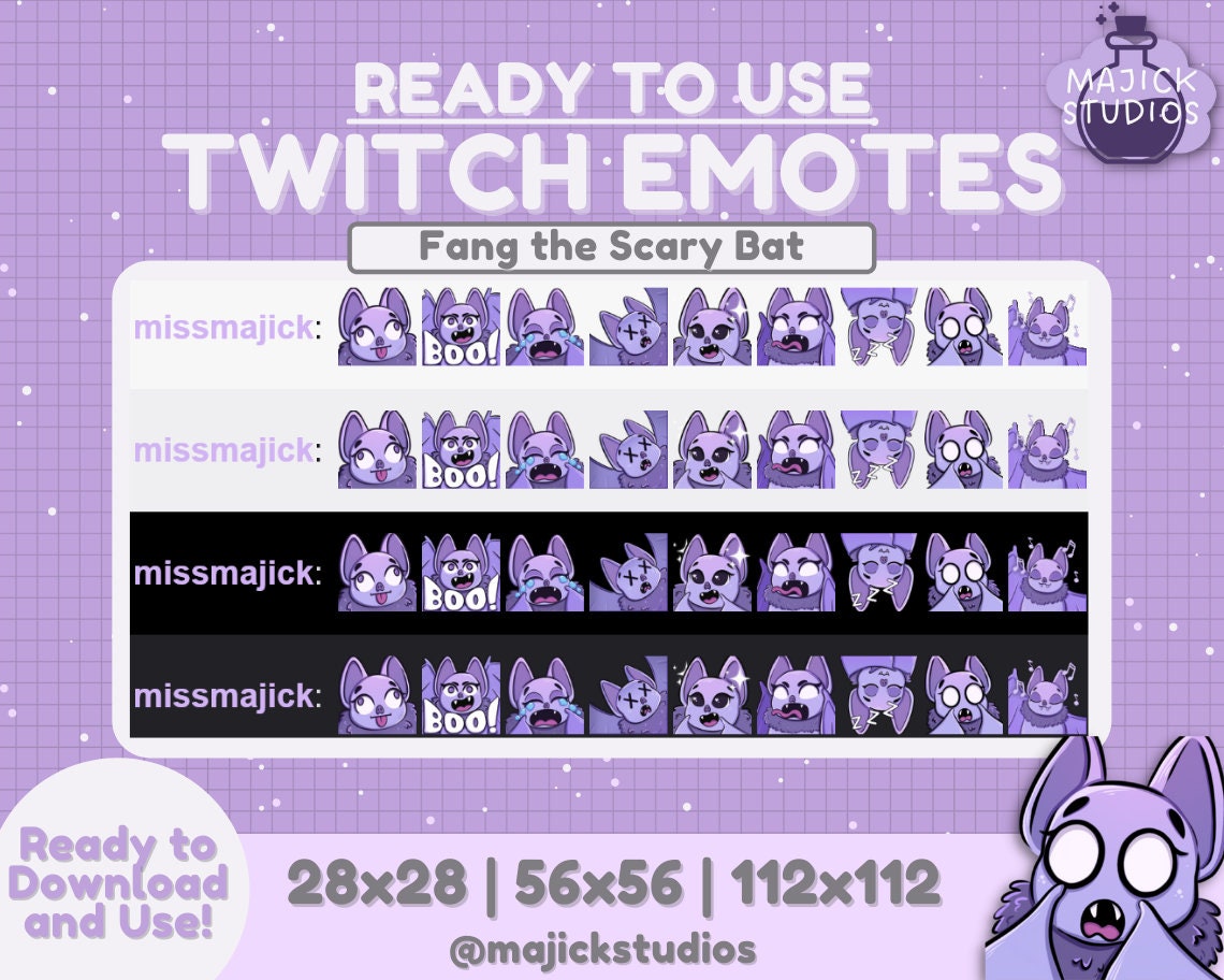 Cute Bat Emotes | Twitch Emotes - Etsy