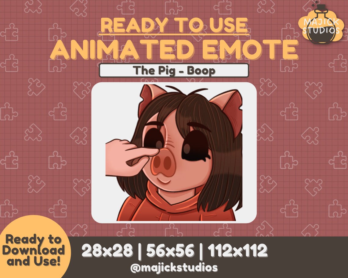Animated Pig Emotes | Boop - Etsy
