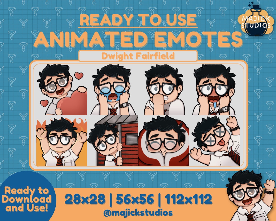 Animated Dwight Fairfield Emotes | Twitch Emotes - Etsy