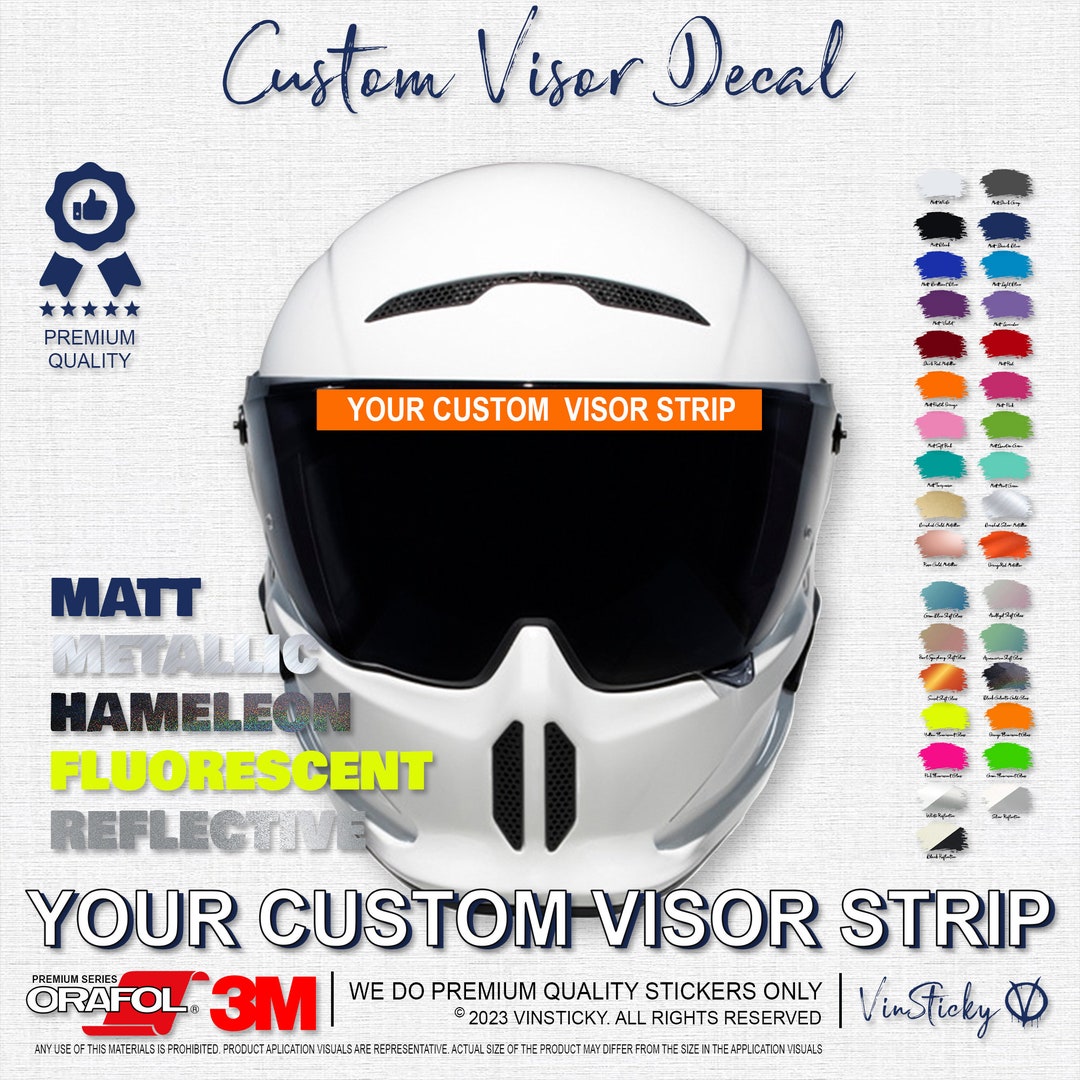 CUSTOM VISOR SUNSTRIPE 2 Pac for Motorcycle Helmet/visor Strip/racing ...